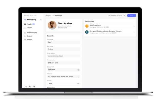 Stay connected with Groups & Messaging by Subsplash